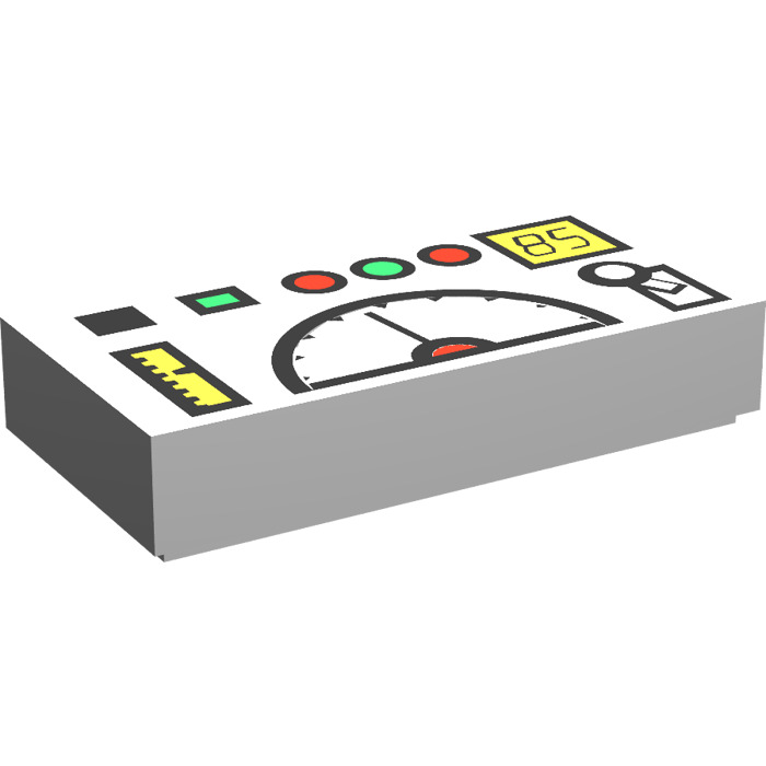 LEGO Tile 1 x 2 with Telemetry Computer with Groove (3069 / 81575 ...