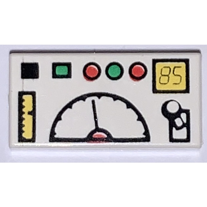 LEGO Tile 1 x 2 with Telemetry Computer with Groove (3069 / 81575 ...