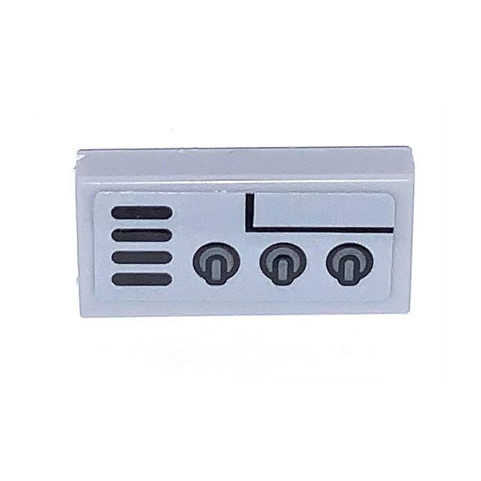 LEGO Tile 1 x 2 with Three Switches and Four Horizontal Lines Sticker ...
