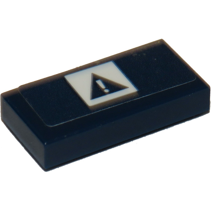 LEGO Tile 1 x 2 with White Danger Sign Sticker with Groove (3069 ...