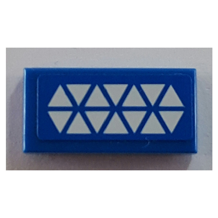 LEGO Tile 1 x 2 with White Triangles Sticker with Groove (3069) | Brick ...