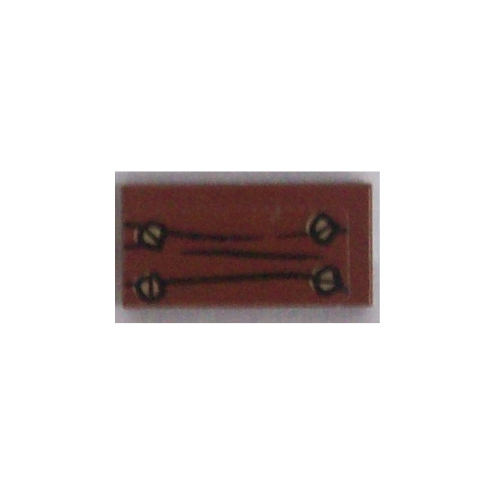 LEGO Tile 1 x 2 with Wood Grain and 4 Screws Sticker with Groove (3069 ...