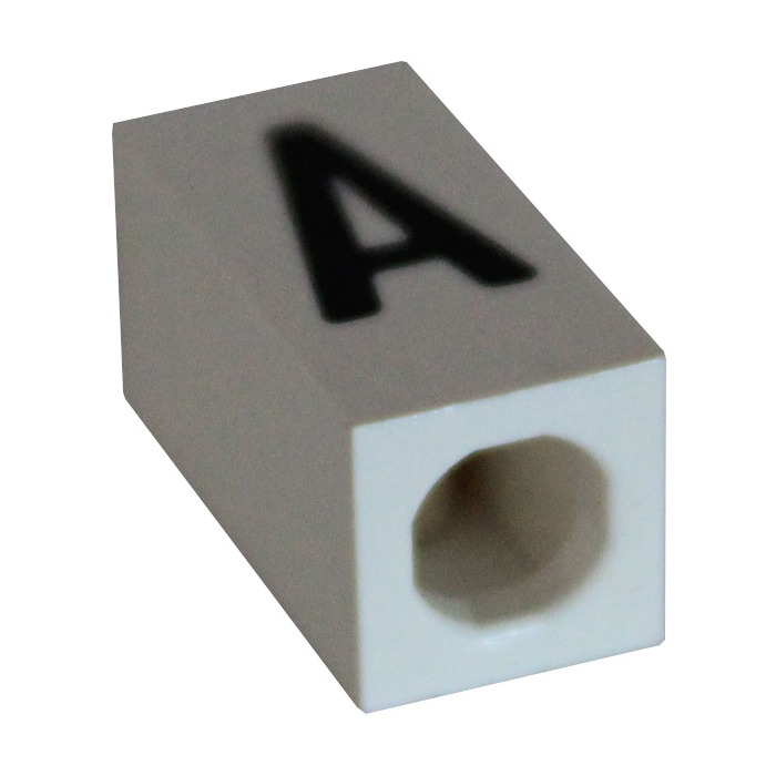 LEGO Tile 1 x 2 x 5/6 with Stud Hole in End with Black ' A ' Pattern ...
