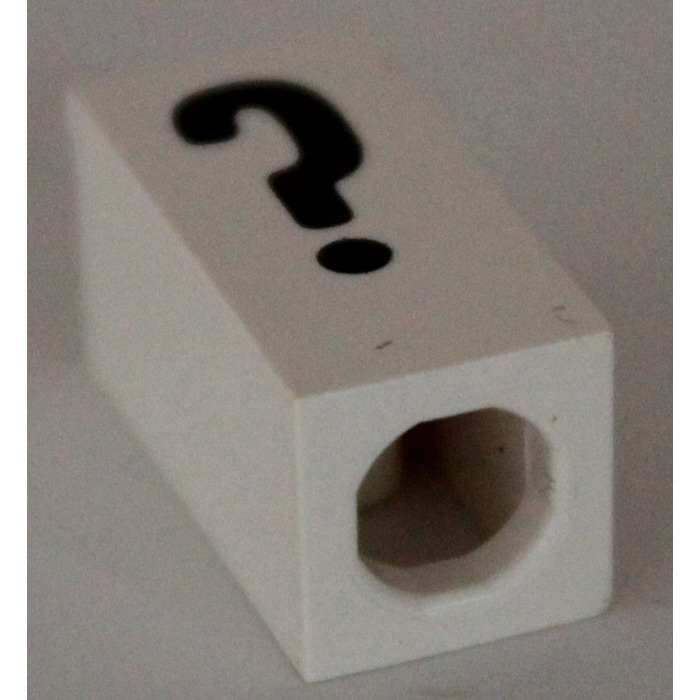 LEGO Tile 1 x 2 x 5/6 with Stud Hole in End with Black ' ? ' Pattern ...