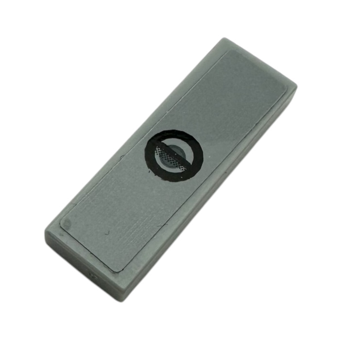 LEGO Tile 1 x 3 with black border and grey button Sticker (63864 ...