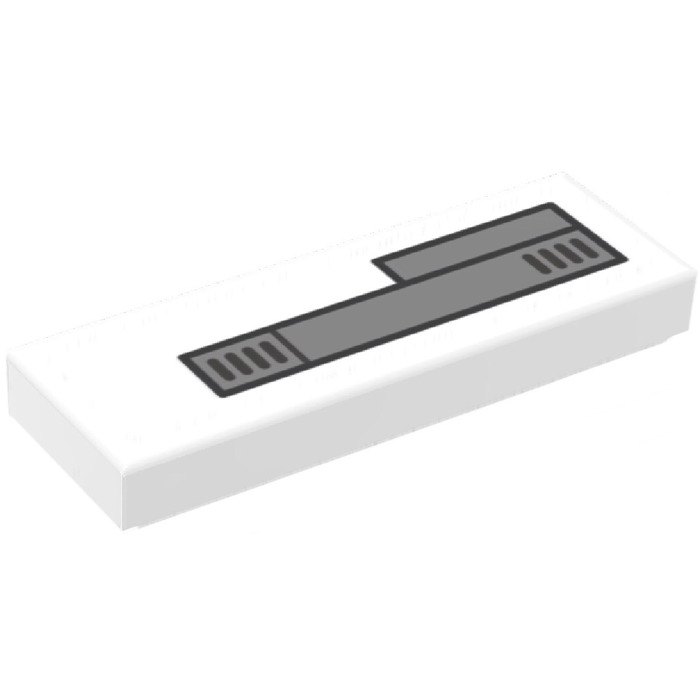LEGO Tile 1 x 3 with Grey Rectangles Sticker (63864) | Brick Owl - LEGO ...