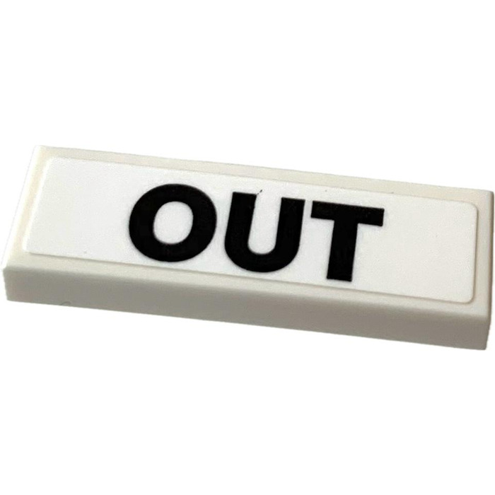 LEGO Tile 1 x 3 with OUT Sticker (63864) | Brick Owl - LEGO Marketplace