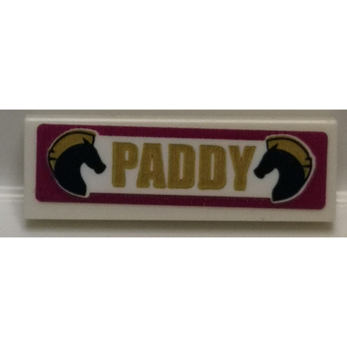 LEGO Tile 1 x 3 with 'PADDY' and 2 Horses Sticker (63864) | Brick Owl ...