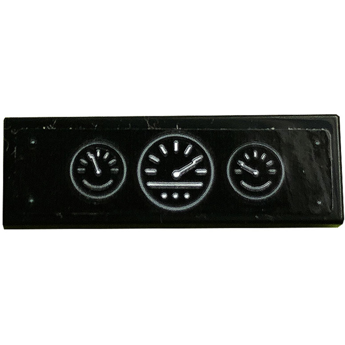 LEGO Tile 1 x 3 with White Speedometer and Gauges Sticker (63864 ...