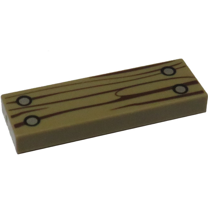 LEGO Tile 1 x 3 with Wooden Board with 4 Nails (30880 / 63864) | Brick Owl
