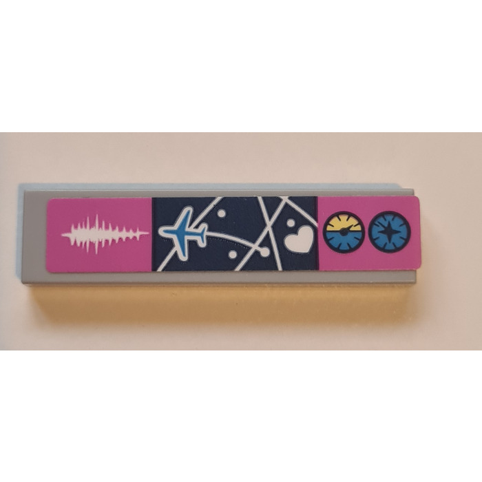 LEGO Tile 1 x 4 with Airplane, Heart, Radar Screen and Gauges Sticker ...