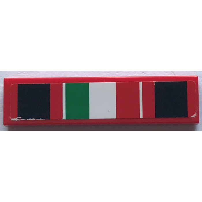 LEGO Tile 1 x 4 with Black Squares and Italian Flag Sticker (2431 ...
