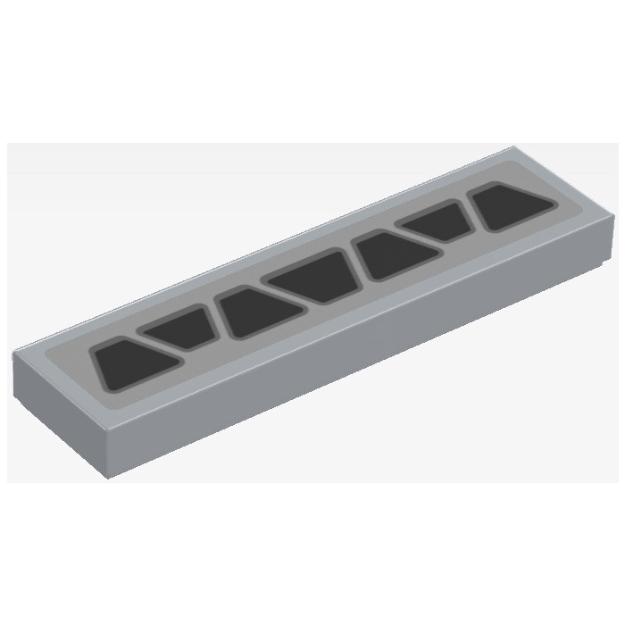 LEGO Tile 1 x 4 with Black Trapezium Pattern Sticker (2431) | Brick Owl ...