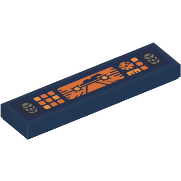 LEGO Tile 1 x 4 with Dashboard with Orange Instruments Sticker (2431 ...