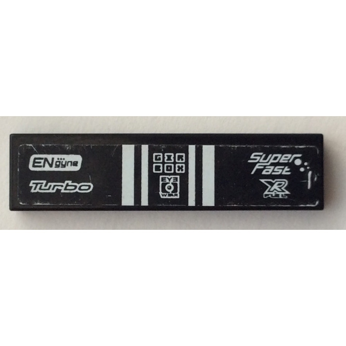 LEGO Tile 1 x 4 with ENgyne Super Fast Turbo Sticker (2431) | Brick Owl ...