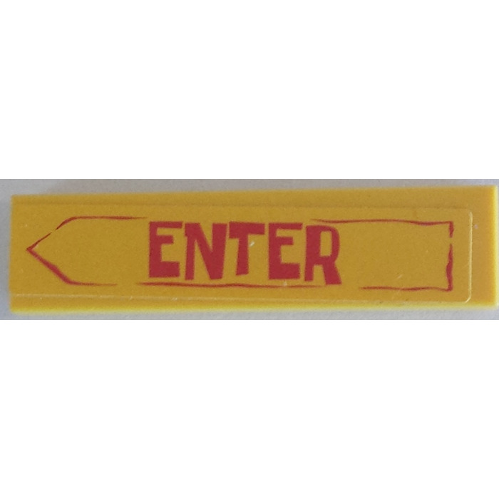 LEGO Tile 1 x 4 with Enter Sign Sticker (2431) Comes In | Brick Owl ...