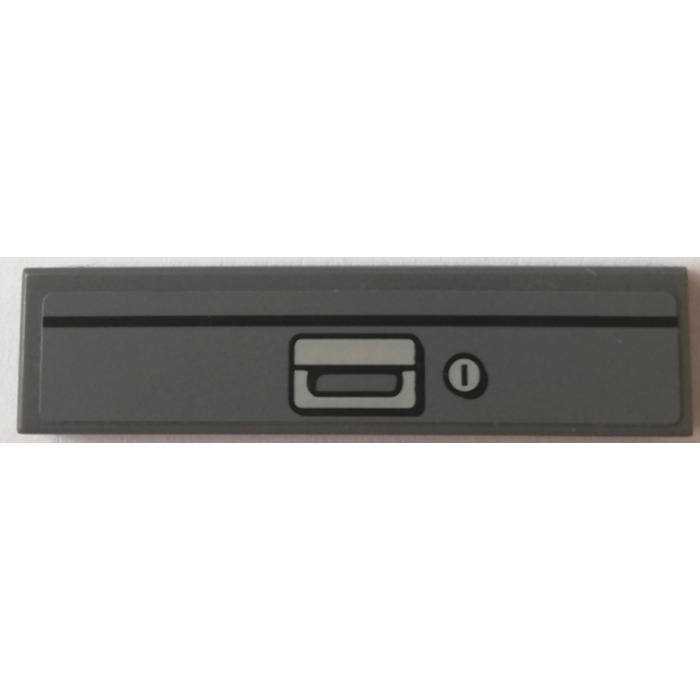 LEGO Tile 1 x 4 with Handle and Keyhole right Sticker (2431) | Brick ...