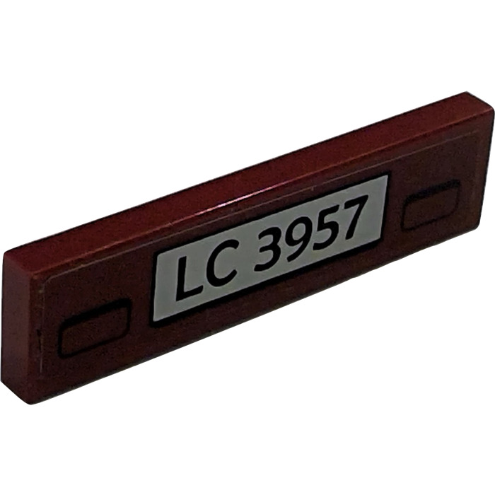 LEGO Tile 1 x 4 with LC 3957 License Plate Sticker (2431) | Brick Owl ...