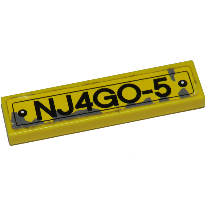 LEGO Tile 1 x 4 with 'NJ4GO-5' License Plate Sticker (2431) | Brick Owl ...