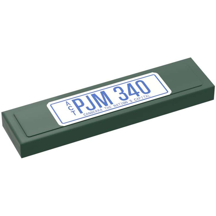 LEGO Tile 1 x 4 with 'PJM 340' on Dark Green Background Sticker (2431 ...