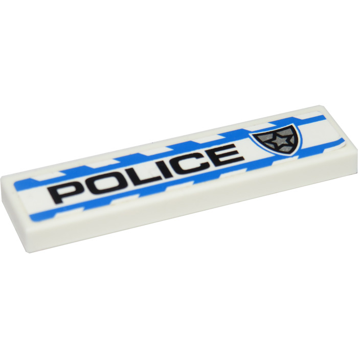 LEGO Tile 1 x 4 with 'POLICE' and Police Badge (Right) Sticker (2431 ...