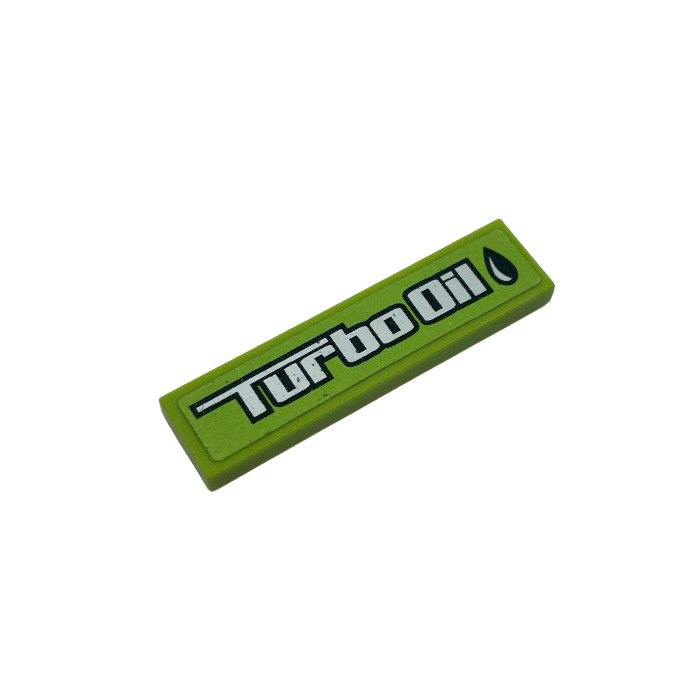 LEGO Tile 1 x 4 with Silver 'Turbo Oil' Sticker (2431) | Brick Owl ...