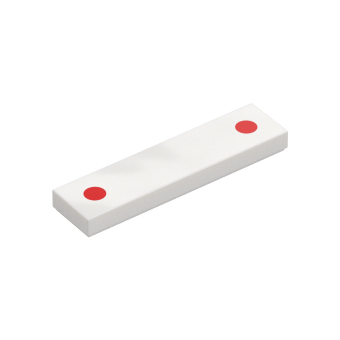 LEGO Tile 1 x 4 with Two Red Dots (2431 / 108110) | Brick Owl