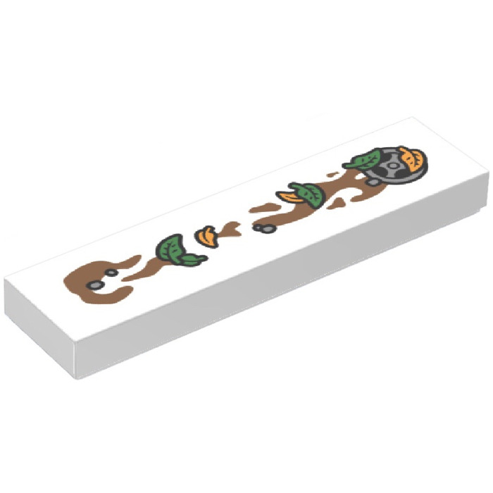 LEGO Tile 1 x 4 with Wheel, Mud and Leaves Sticker (2431) | Brick Owl ...