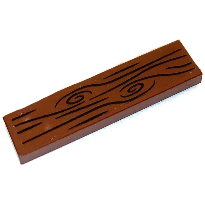 LEGO Tile 1 x 4 with Wood Grain with 2 Swirls Sticker (2431) | Brick ...