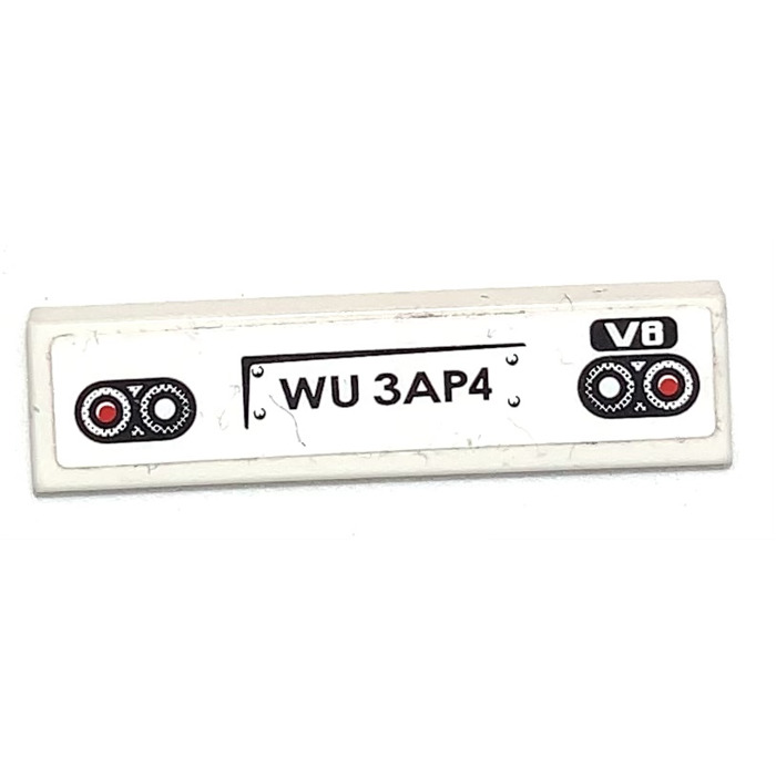 LEGO Tile 1 x 4 with WU 3A94 License Plate and Tail Lights Sticker ...