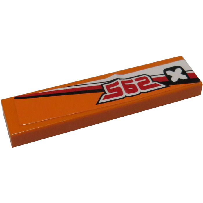 LEGO Tile 1 x 4 with 'X' and '562' Pattern Model Left Side Sticker ...