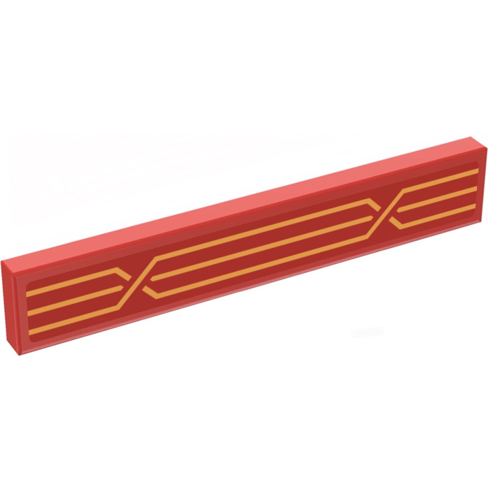 LEGO Tile 1 x 6 with Light Orange Stripes Sticker (6636) | Brick Owl ...