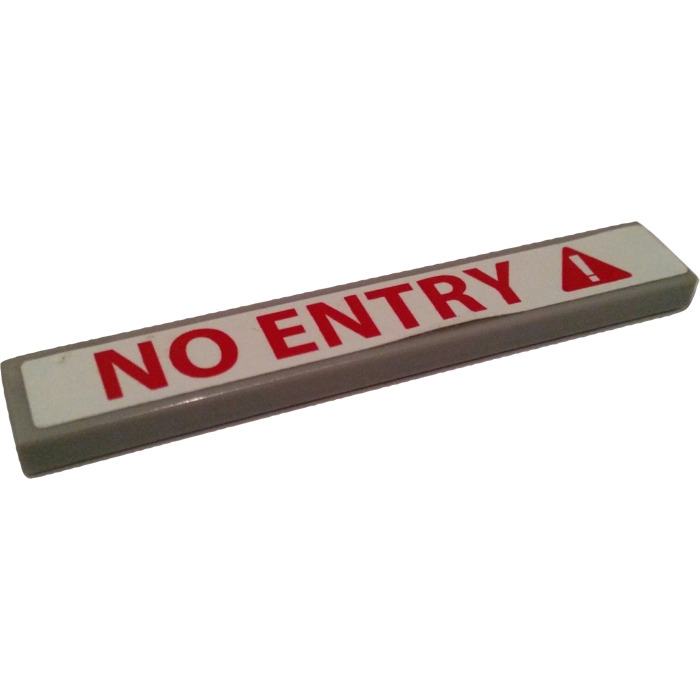 LEGO Tile 1 x 6 with No Entry and Triangular Warning Sticker (6636 ...