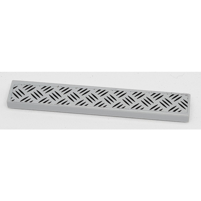 LEGO Tile 1 x 6 with Silver Tread Plate Pattern Sticker (6636) | Brick ...