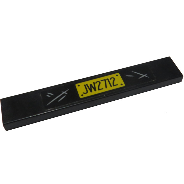 LEGO Tile 1 x 6 with Yellow 'JW2712' License Plate Sticker (6636 ...