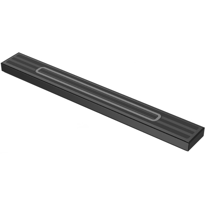 LEGO Tile 1 x 8 with Dark Grey Bars and Silver Oblong Sticker (4162 ...
