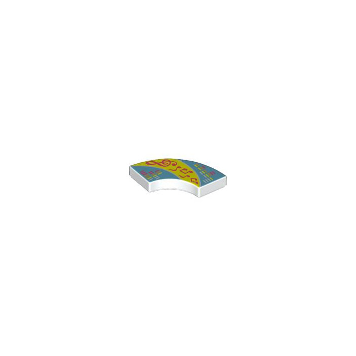 LEGO Tile 2 x 2 Curved Corner with Equalizer Bars and Musical Notes ...