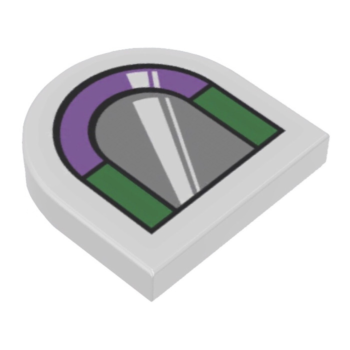 LEGO Tile 2 x 2 Half Oval with Stained Glass Window Sticker (5520 ...