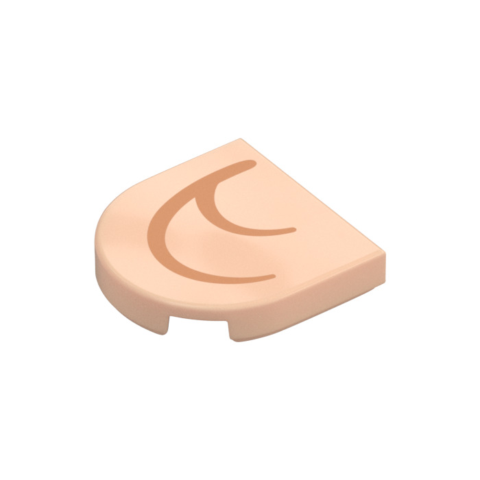 LEGO Tile 2 x 2 Half Oval with Super Mario Inner Ear (Right) (5520 / ...