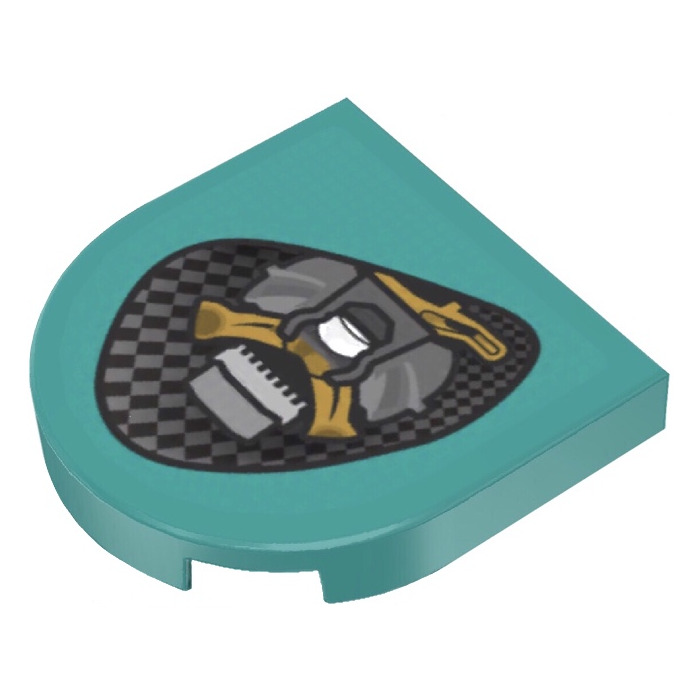 LEGO Tile 2 x 2 Half Oval with Valkyrie Headlight (Left) Sticker ...