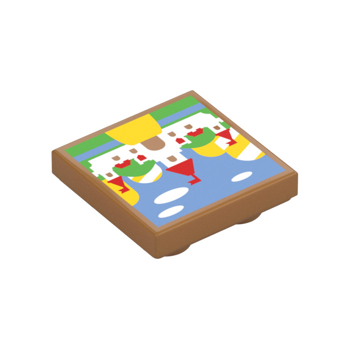 LEGO Tile 2 x 2 Inverted with Bowser Castle (11203) | Brick Owl - LEGO ...