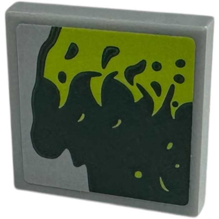 LEGO Tile 2 x 2 Inverted with Lime Slime Pattern Model (right) Sticker ...