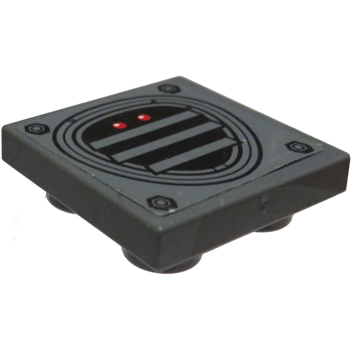 LEGO Tile 2 x 2 Inverted with Red Eyes Peeking Through Vent Sticker ...