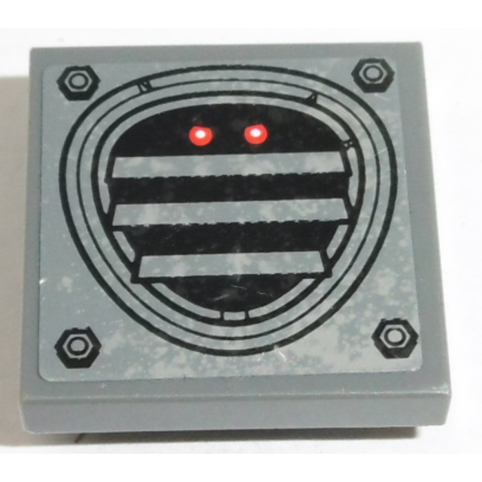 LEGO Tile 2 x 2 Inverted with Red Eyes Peeking Through Vent Sticker ...