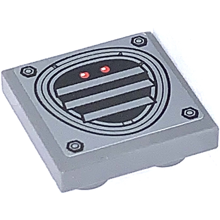 LEGO Tile 2 x 2 Inverted with Red Eyes Peeking Through Vent Sticker ...