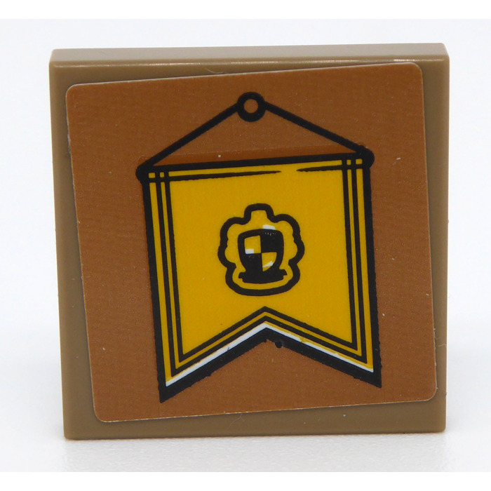 LEGO Tile 2 x 2 Inverted with Yellow Pennant Sticker (11203) | Brick ...