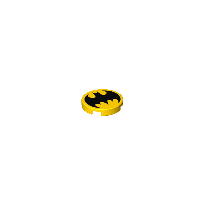 LEGO Tile 2 x 2 Round with Batman Logo with Bottom Stud Holder (14769 / ...