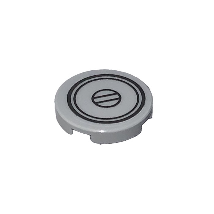 LEGO Tile 2 x 2 Round with Black Circles and Fuel Cap Sticker with ...