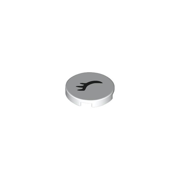 LEGO Tile 2 x 2 Round with Black Eyelash with Bottom Stud Holder (14769 ...