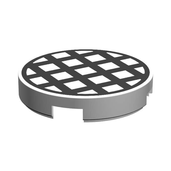 LEGO Tile 2 x 2 Round with Black Lattice Large with "X" Bottom (4150 / ...
